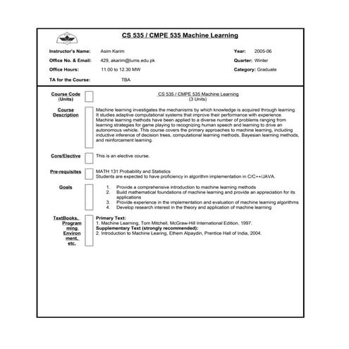 course outline | PDF