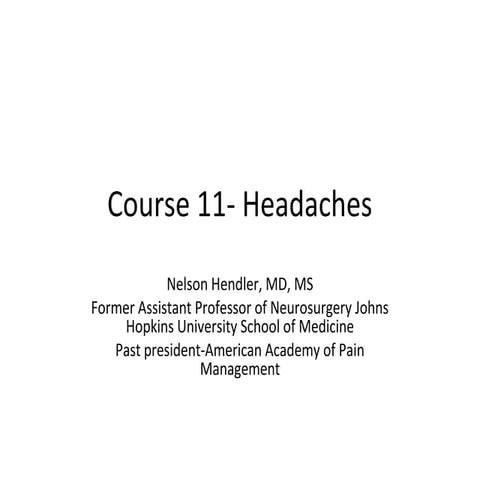Course 11 headaches of all types | PPT