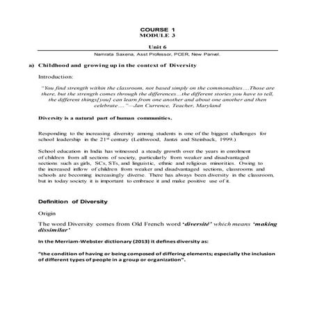diversity (b.ed notes) COURSE 1 | DOCX