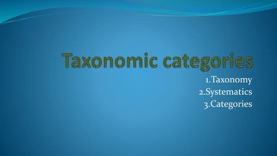 Taxonomic hierarchy | PPT