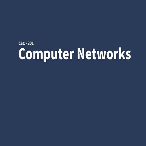Computer Networks Csc 301 Bsccsit Ppt