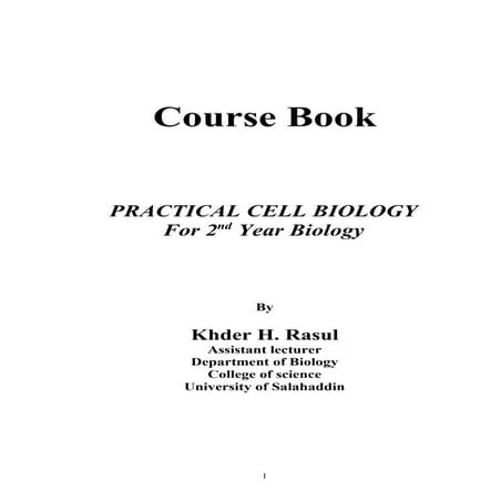 Course book cell biology for students | PDF