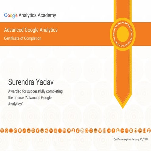 Google Analytics certification - Surendra Yadav | PPT