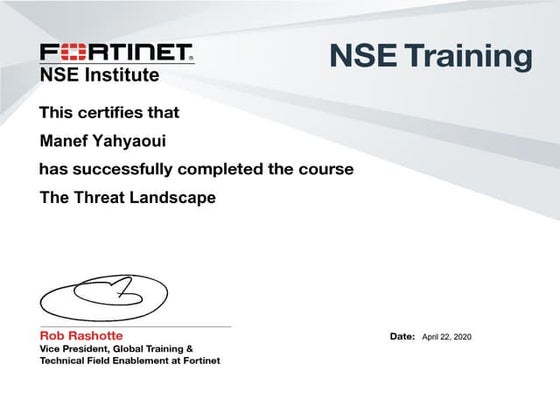 Certificat Fortinet | PPT