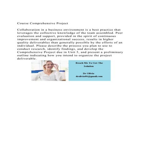 Course Comprehensive ProjectCollaboration in a business envi | DOCX