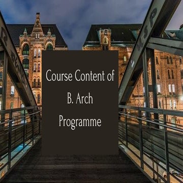 Course content of b. arch programme | PDF