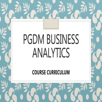 IISWBM Business Analytics Course Details | PPTX