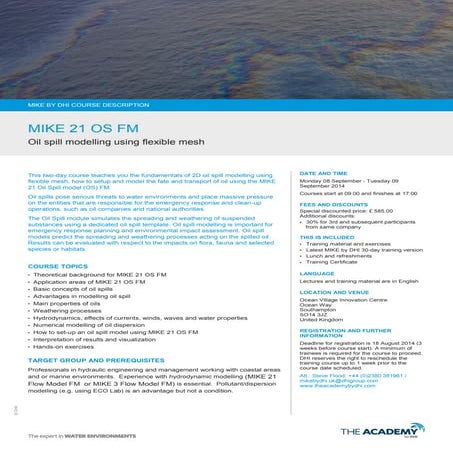 MIKE 21 OS FM - Oil spill modelling using flexible mesh | PDF