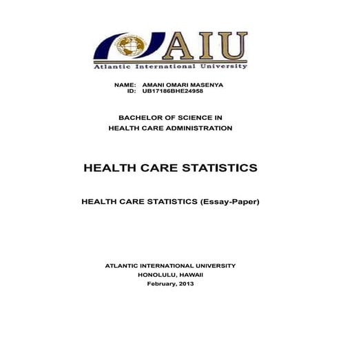Health Care Statistics Pdf