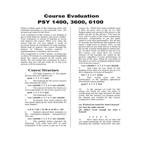 Course Evaluation | DOC