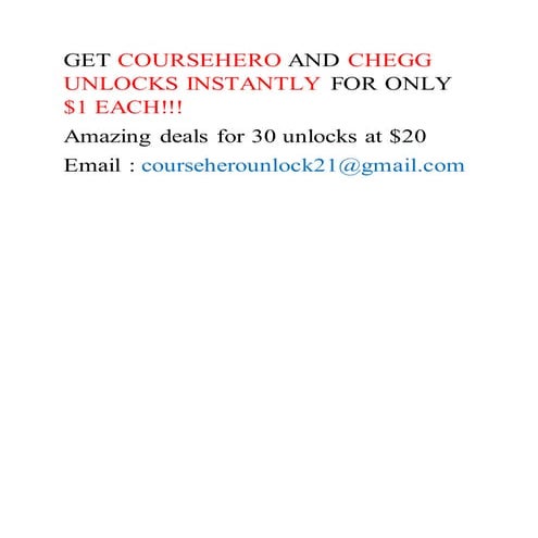 Instant Coursehero And Chegg Unlocks Docx