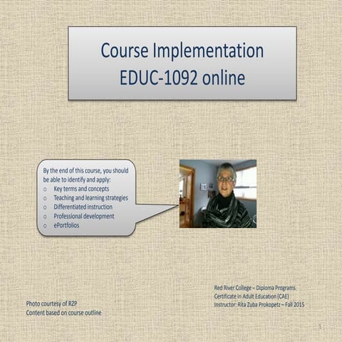 EDUC-1092: Course Implementation online (new) | PPTX