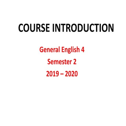 Course introduction | PPT