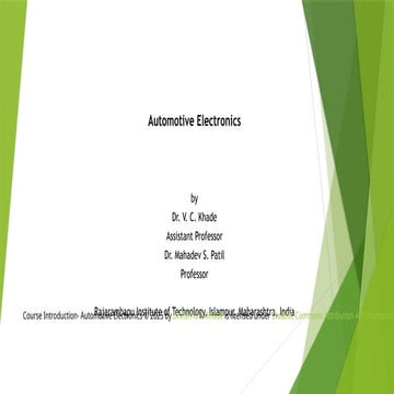 Course Introduction Automotive Electronics | PPTX