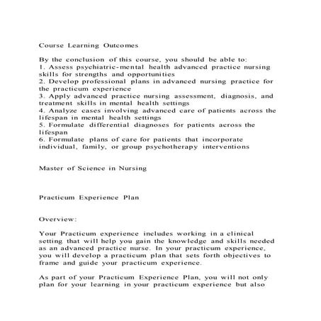 Course Learning OutcomesBy the conclusion of this course, you | DOCX