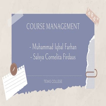 Course management tips and its challenges | PPTX