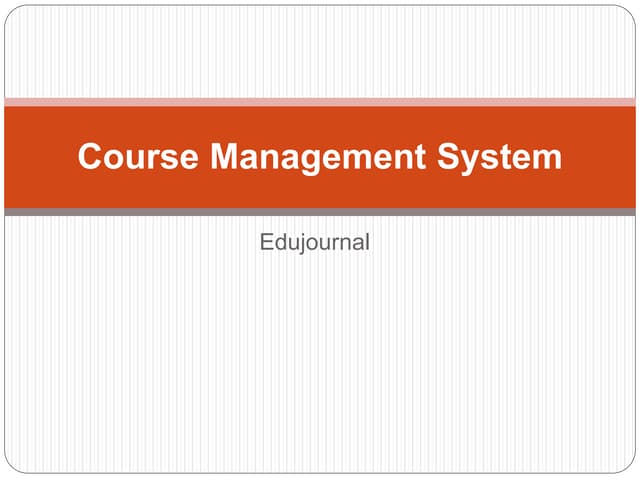 Course Management System (cms) | Pptx