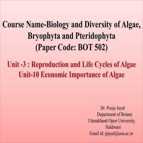 Life cycle of algae | PPTX