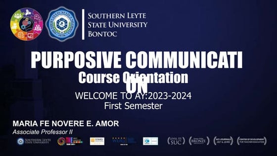 Purposive-Communication Subject in 1st year | PDF