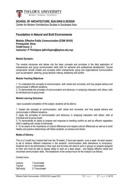 Intro to Design Module outline jan2015 | PDF