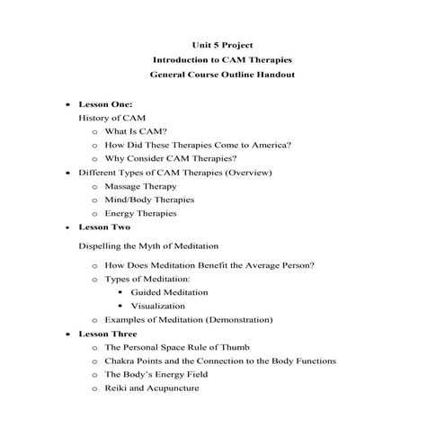 Course outline and handout | PDF