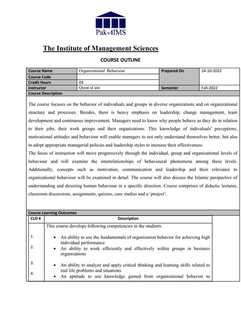 Course outline template.docx with logo | PDF