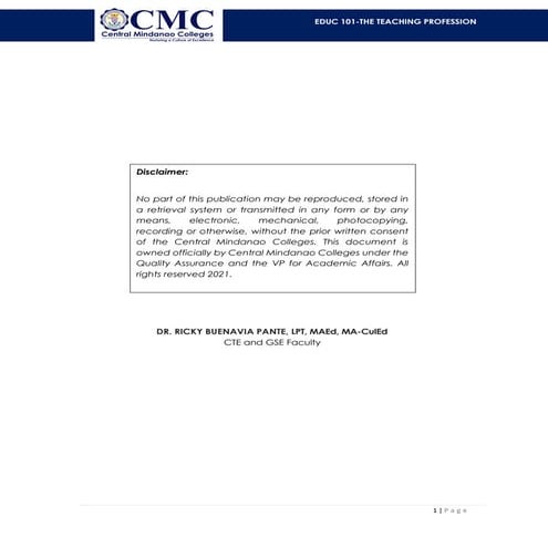 COURSE PACK-EDUC 101-THE TEACHING PROFESSION-DR. RICKY B. PANTE-1.pdf