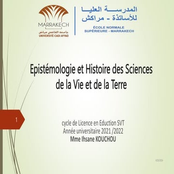 Cours Histoire Des Sciences 1 Pptx