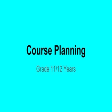 Course planning | PPT
