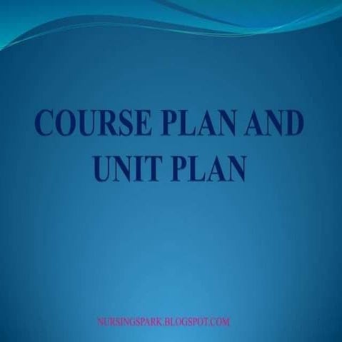 Course Plan Unit Pliiiiiiiiiian 1 Pptx