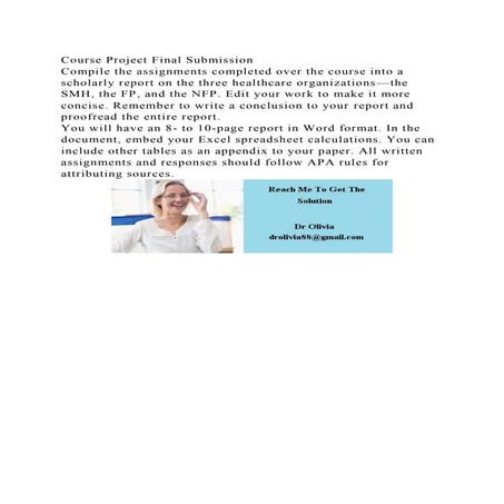 Course Project Final SubmissionCompile the assignments completed o.docx