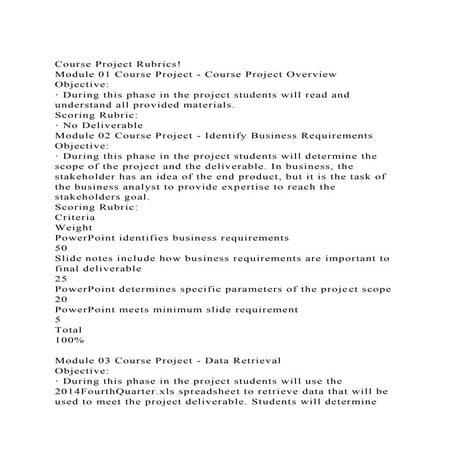 Course Project Rubrics!Module 01 Course Project - Course Project.docx | Computer Software and ...
