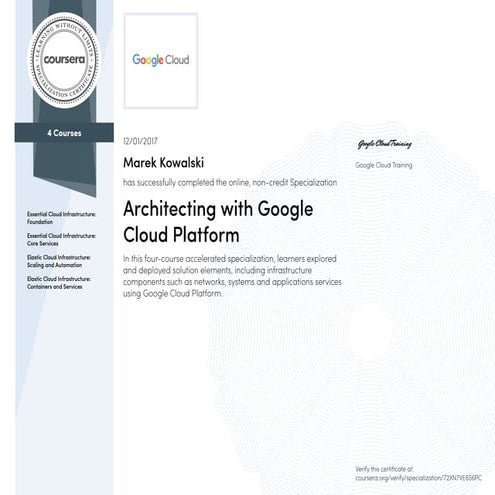 Architecting with Google Cloud Platform Specialization | PDF | Cloud ...