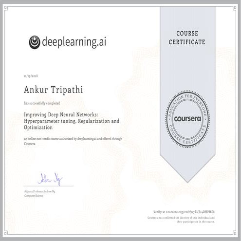 Improving Deep Neural Networks Hyperparameter Tuning Regularization And Optimization Ppt 