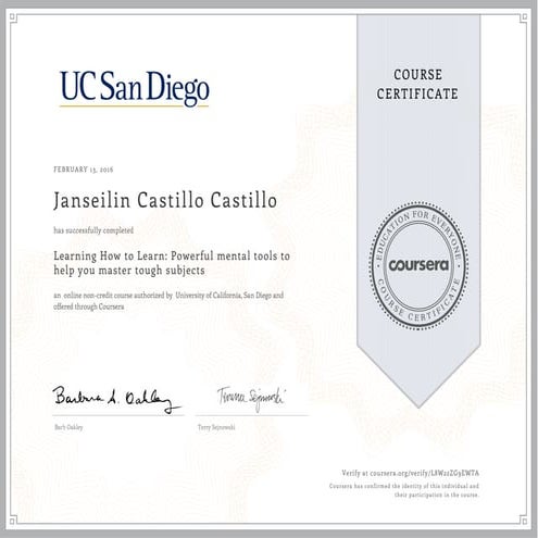 Lerning how to learn coursera | PPT