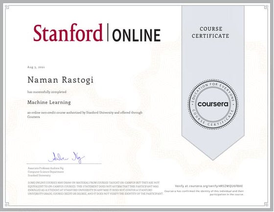 Machine Learning Certificate | PPT
