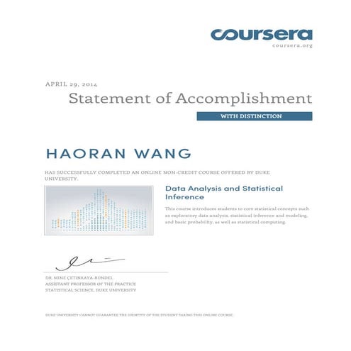 Coursera Data Analysis and Statistical Inference 2014 | PDF