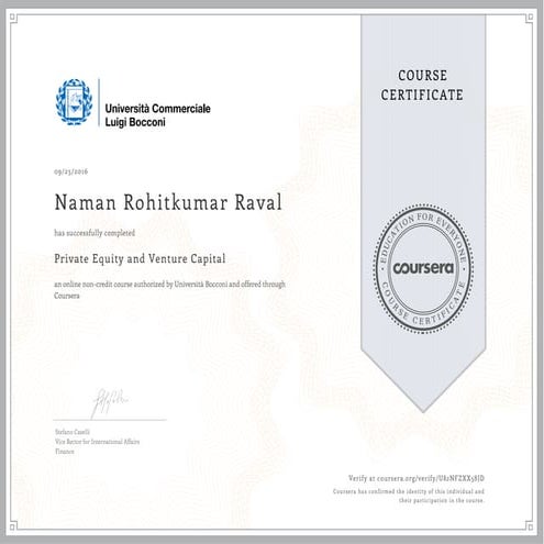 'Private Equity and Venture Capital Course Certificate.pdf' | PPT