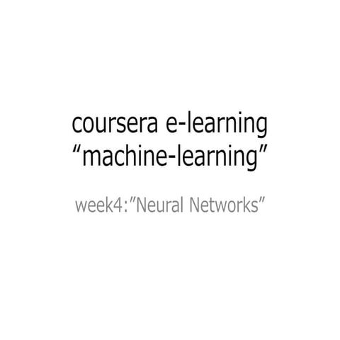 Coursera "Neural Networks" | PPTX