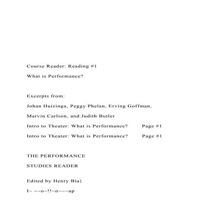 Course Reader Reading #1 What is Performance .docx