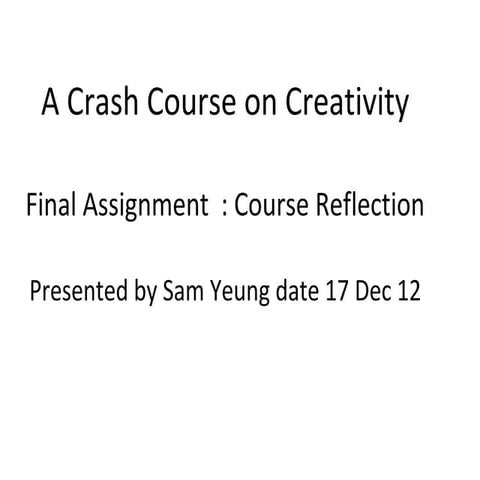 Course reflection | PPT
