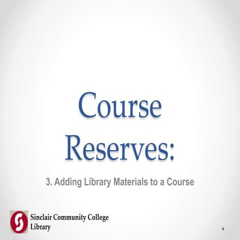 Course Reserves Brochure | DOCX