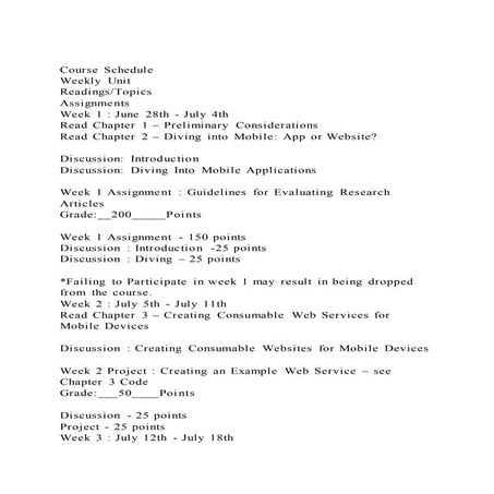 Course ScheduleWeekly UnitReadingsTopicsAssignmentsWeek 1 | DOCX