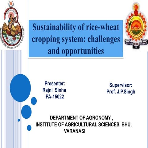 sustainabilty of rice wheat cropping system | PPT | Free Download
