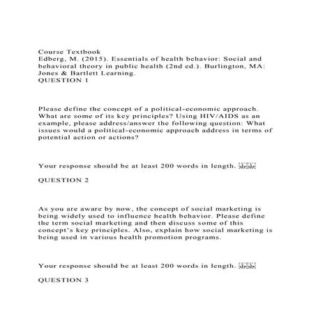 Course Textbook Edberg, M. (2015). Essentials of health behavi.docx