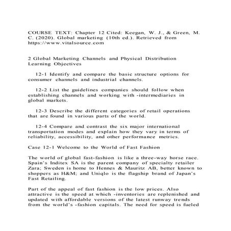 COURSE TEXT Chapter 12 Cited Keegan, W. J., & Green, M. C. (2020 | DOCX