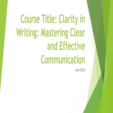 Course Title- Clarity in Writing- Mastering Clear and Effective ...