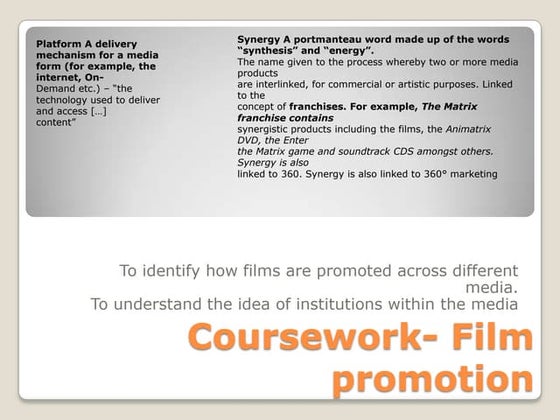 GCSE Film Coursework guide pt1 | PDF