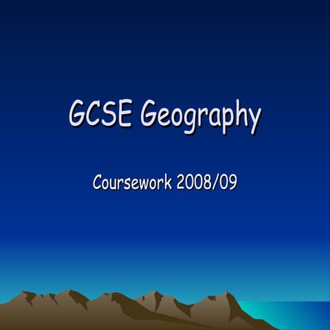 Coursework Intro 2009 | PPT