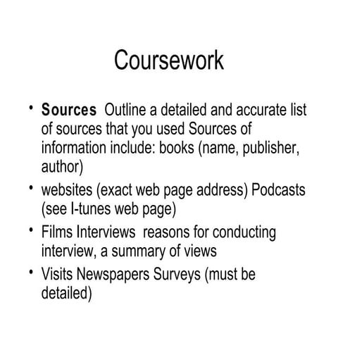 Coursework 2011 | PPT